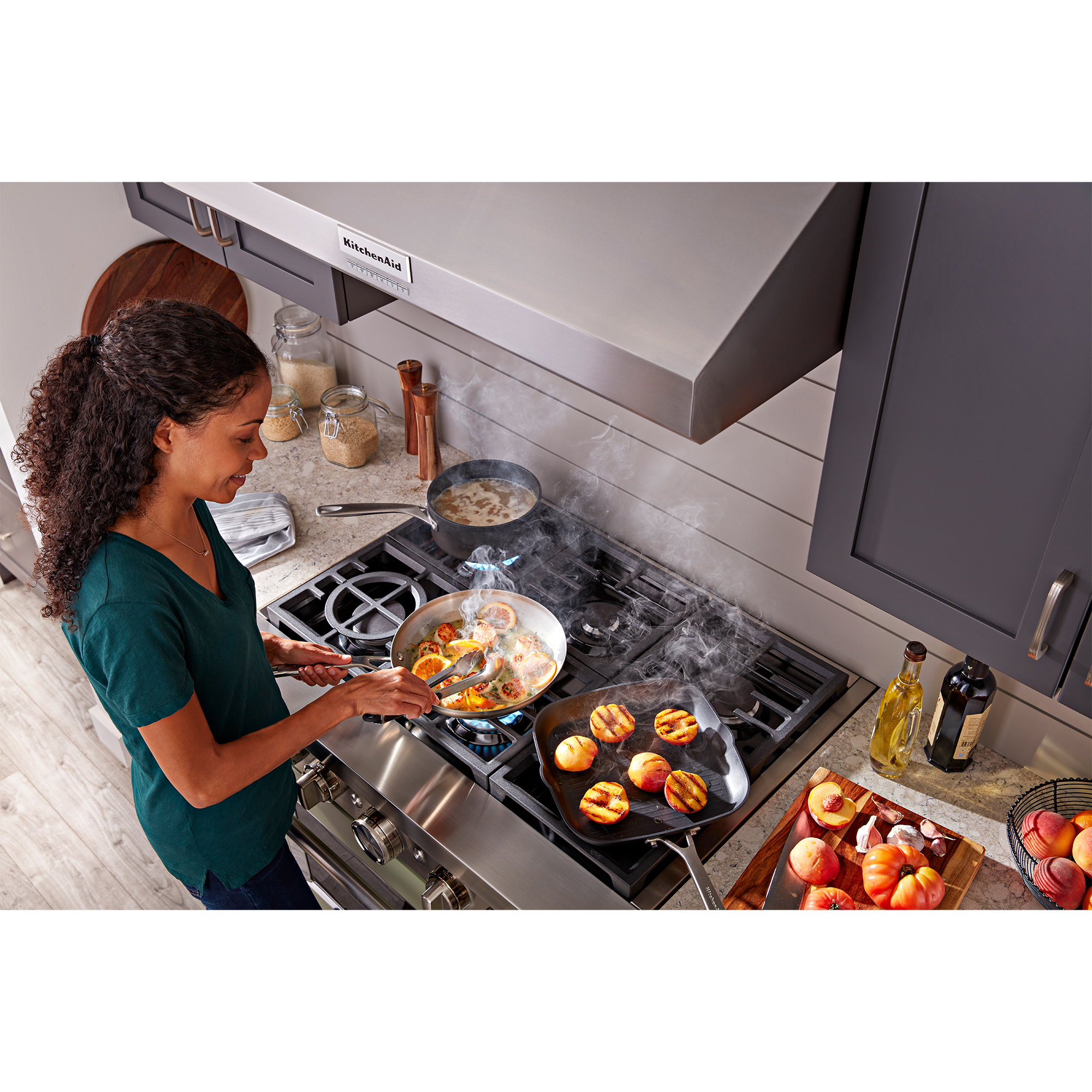 KitchenAid 36 in. Ducted Standard Style Range Hood with 585 CFM, 4 Fan ...