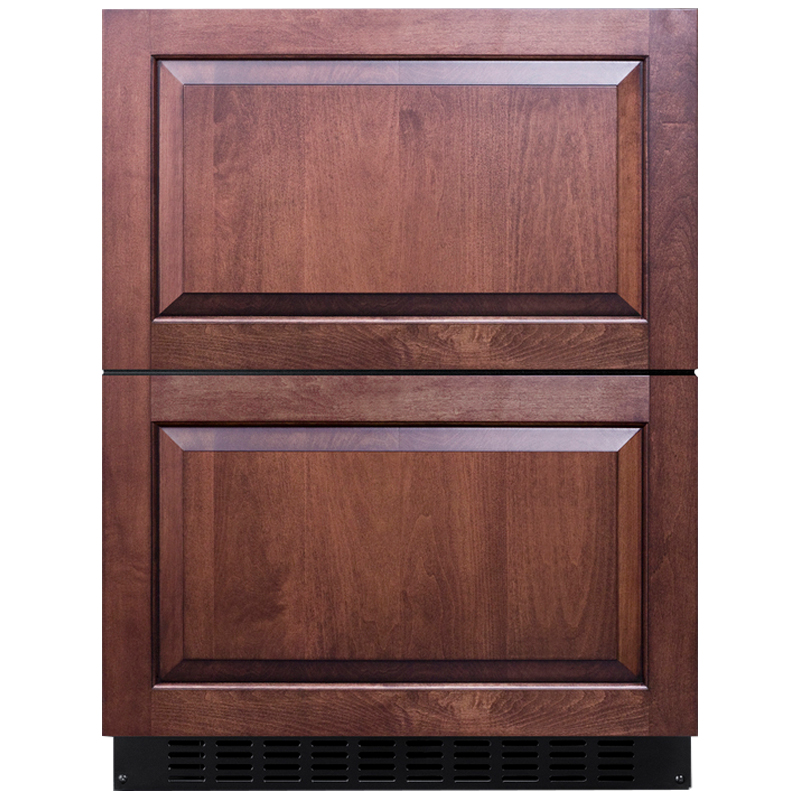 Summit 24 in. 3.1 cu. ft. Double Refrigerator Drawers - Custom Panel ...