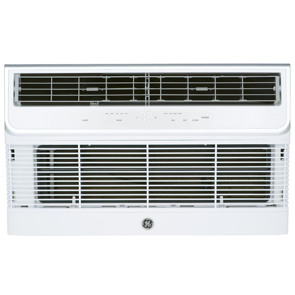 GE 8,000 BTU 115V Heat/Cool Smart Through-the-Wall Air Conditioner with 3 Fan Speeds, Sleep Mode ...