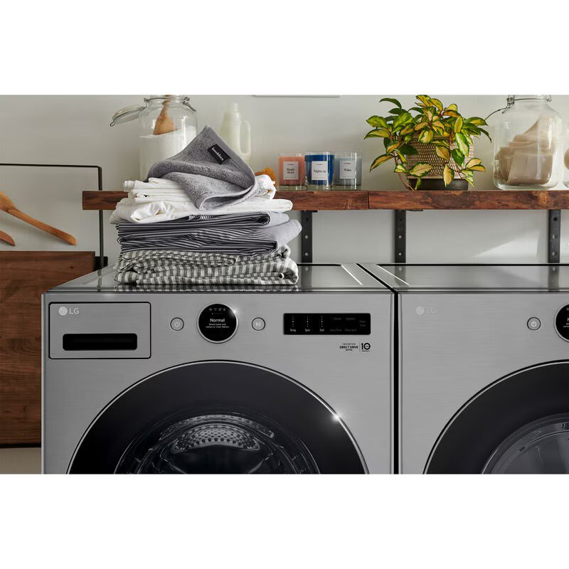 LG 27 in. 4.5 cu. ft. Smart Stackable Front Load Washer with AI DD ...