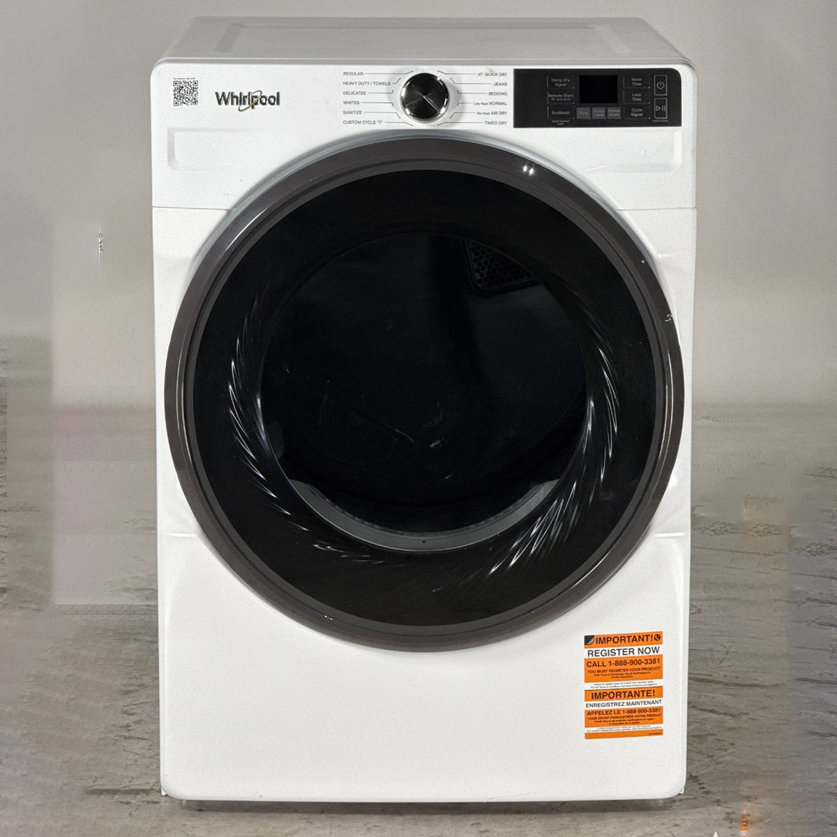 Whirlpool 27 in. 7.4 cu. ft. Smart Stackable Electric Dryer with Sensor ...