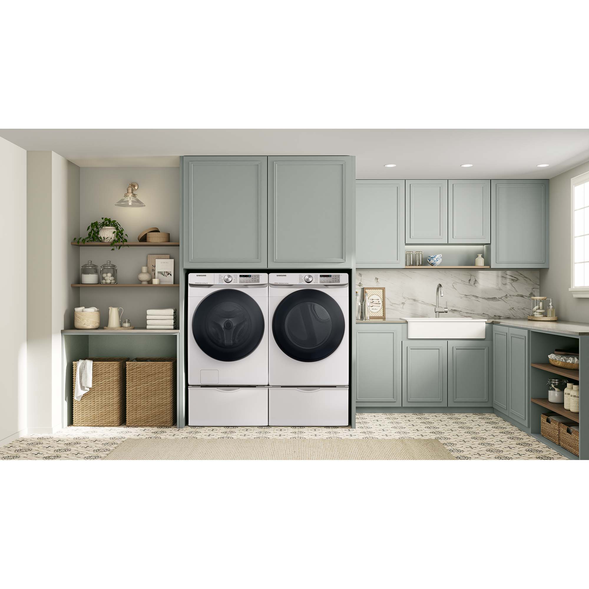 Samsung 27 in. 7.5 cu. ft. Smart Stackable Electric Dryer with ...