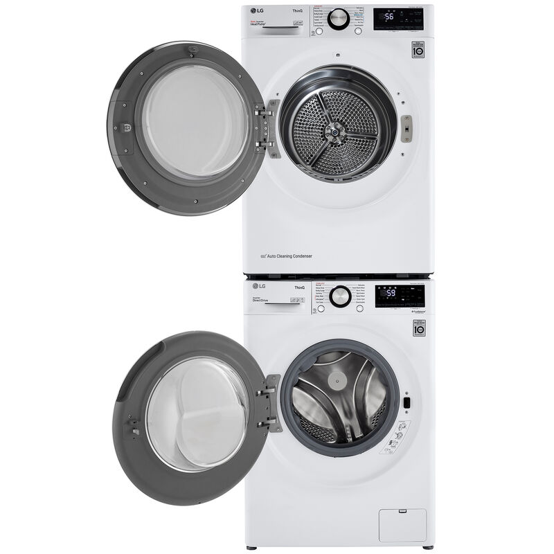LG 24 in. 4.2 cu. ft. Smart Stackable Ventless Electric Dryer with Heat ...