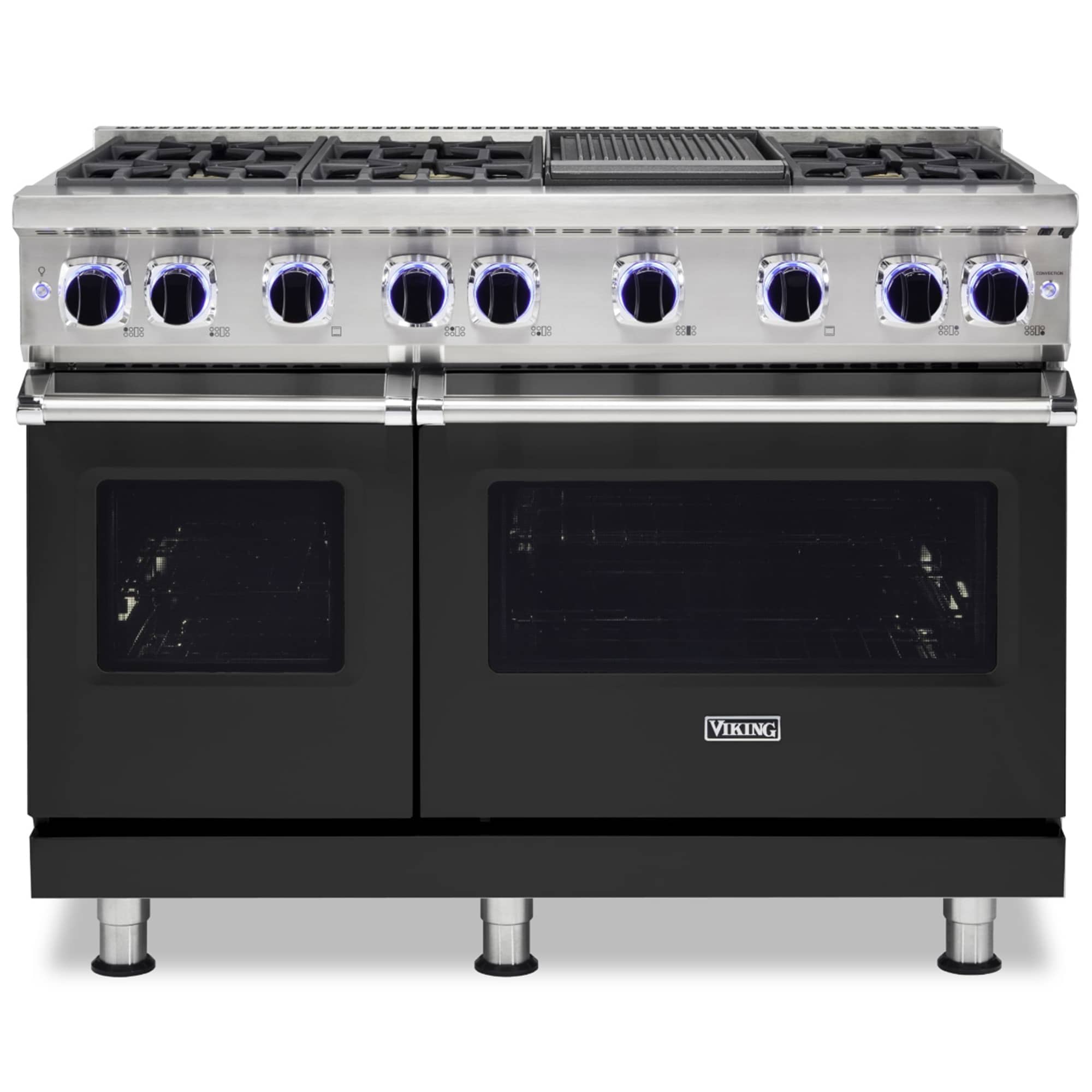 Viking 7 Series 48 in. 6.1 cu. ft. Standard Convection Double Oven Gas ...