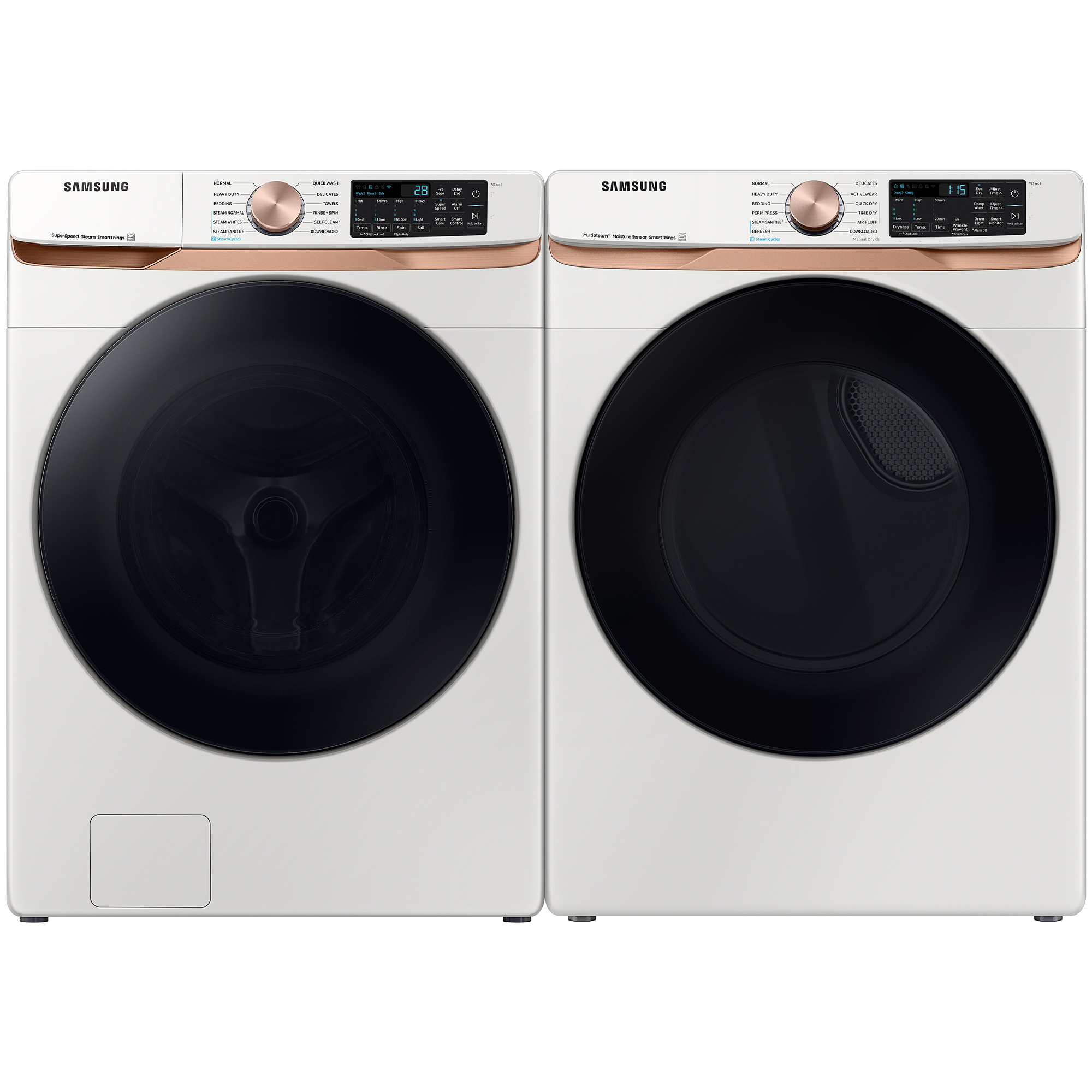 Samsung 27 in. 7.5 cu. ft. Smart Stackable Gas Dryer with Sanitize+ ...