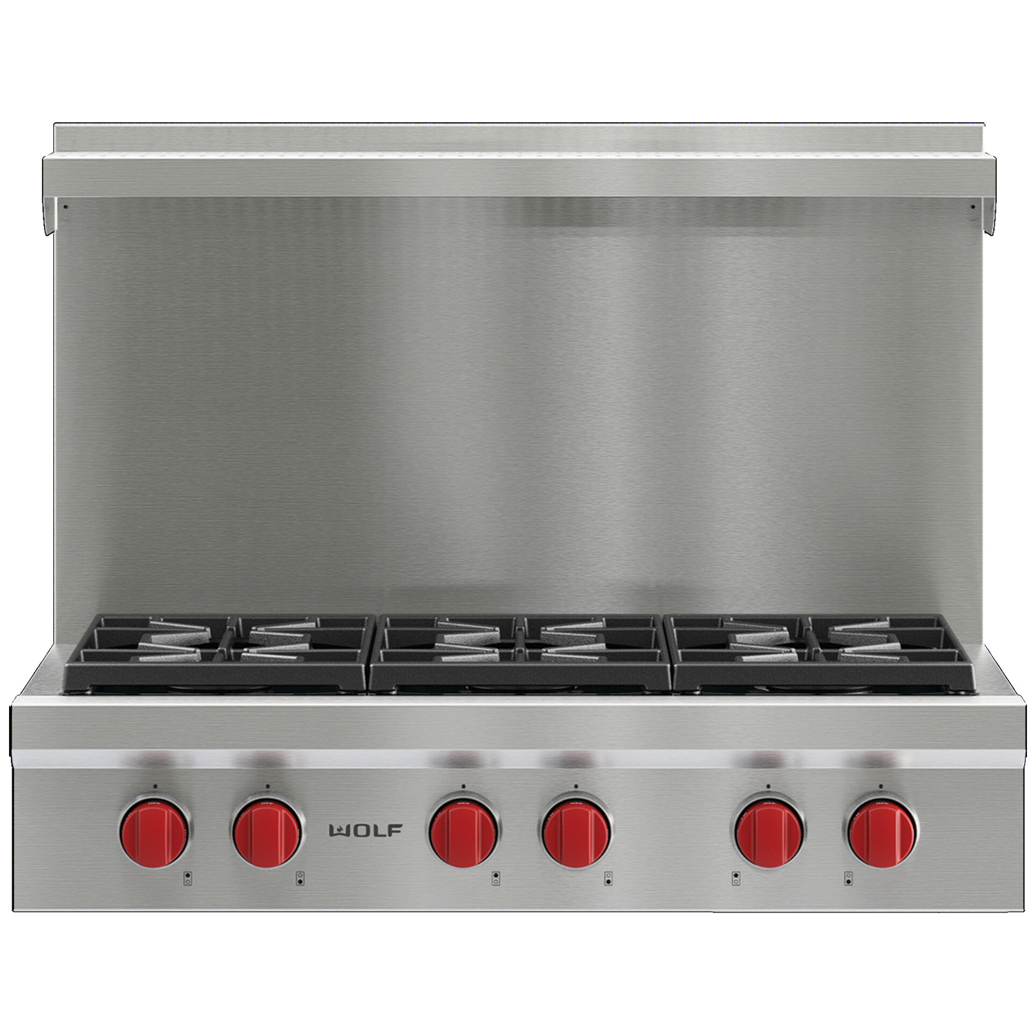Wolf 36 in. 6-Burner Natural Gas Rangetop with Power Burner - Stainless ...