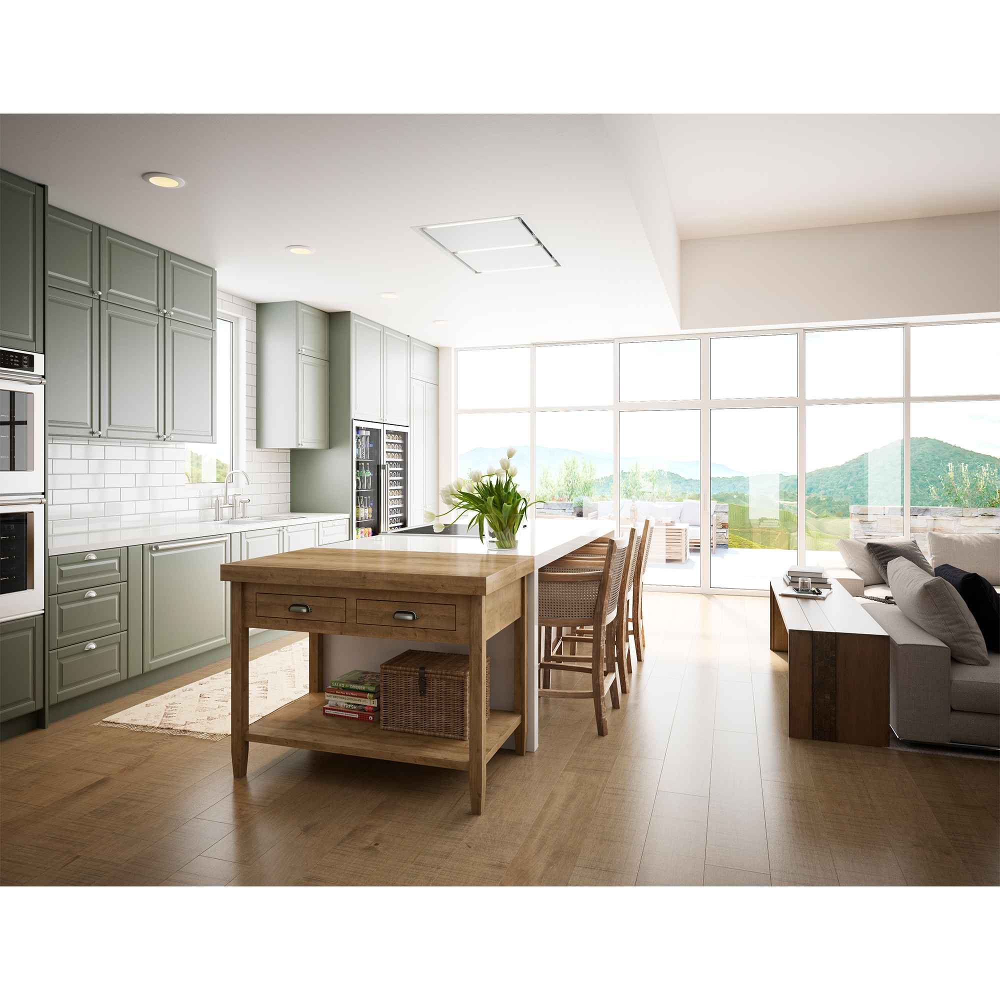 Zephyr 43 in. Smart Convertible Ceiling Style Range Hood with 3 Fan ...