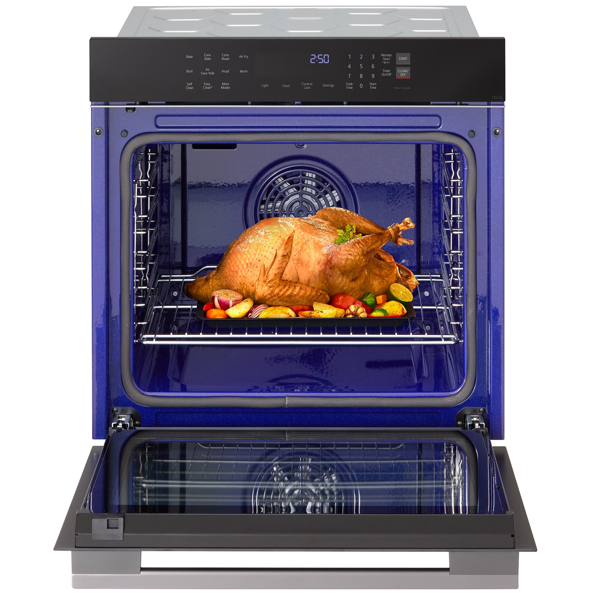 LG 24 in. 3 cu. ft. Smart Electric Single Wall Oven with True European ...