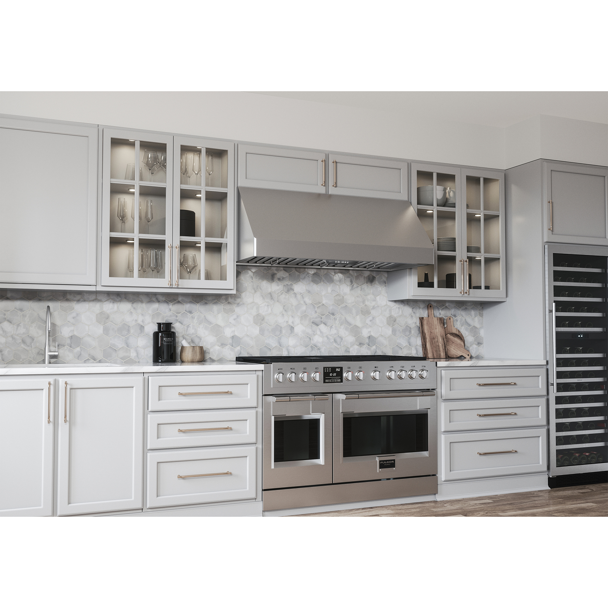 Zephyr Tempest II Series 42 in. Convertible Canopy Pro Style Range Hood ...