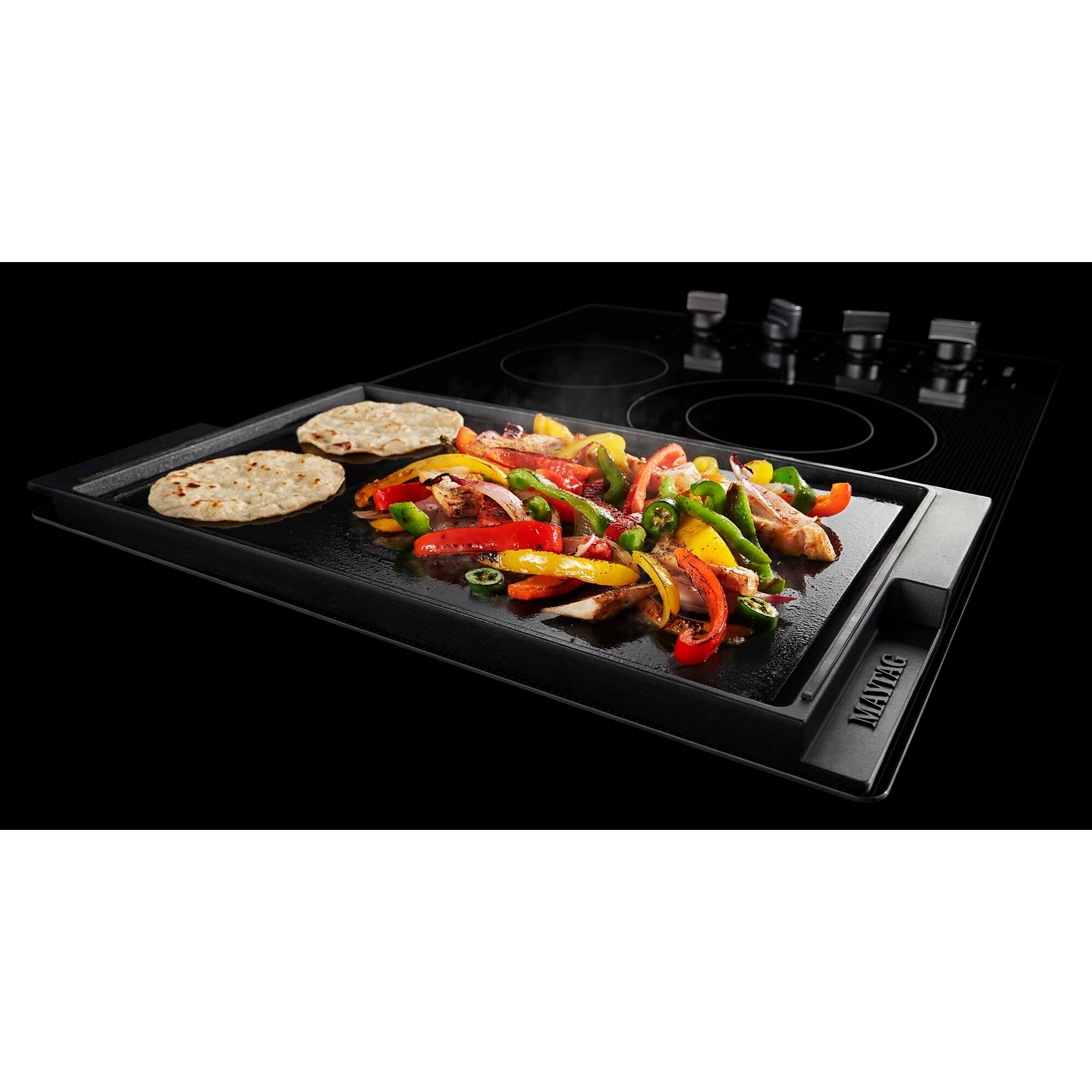 Maytag 30 in. 4-Burner Electric Cooktop with Power Burner, Reversible ...