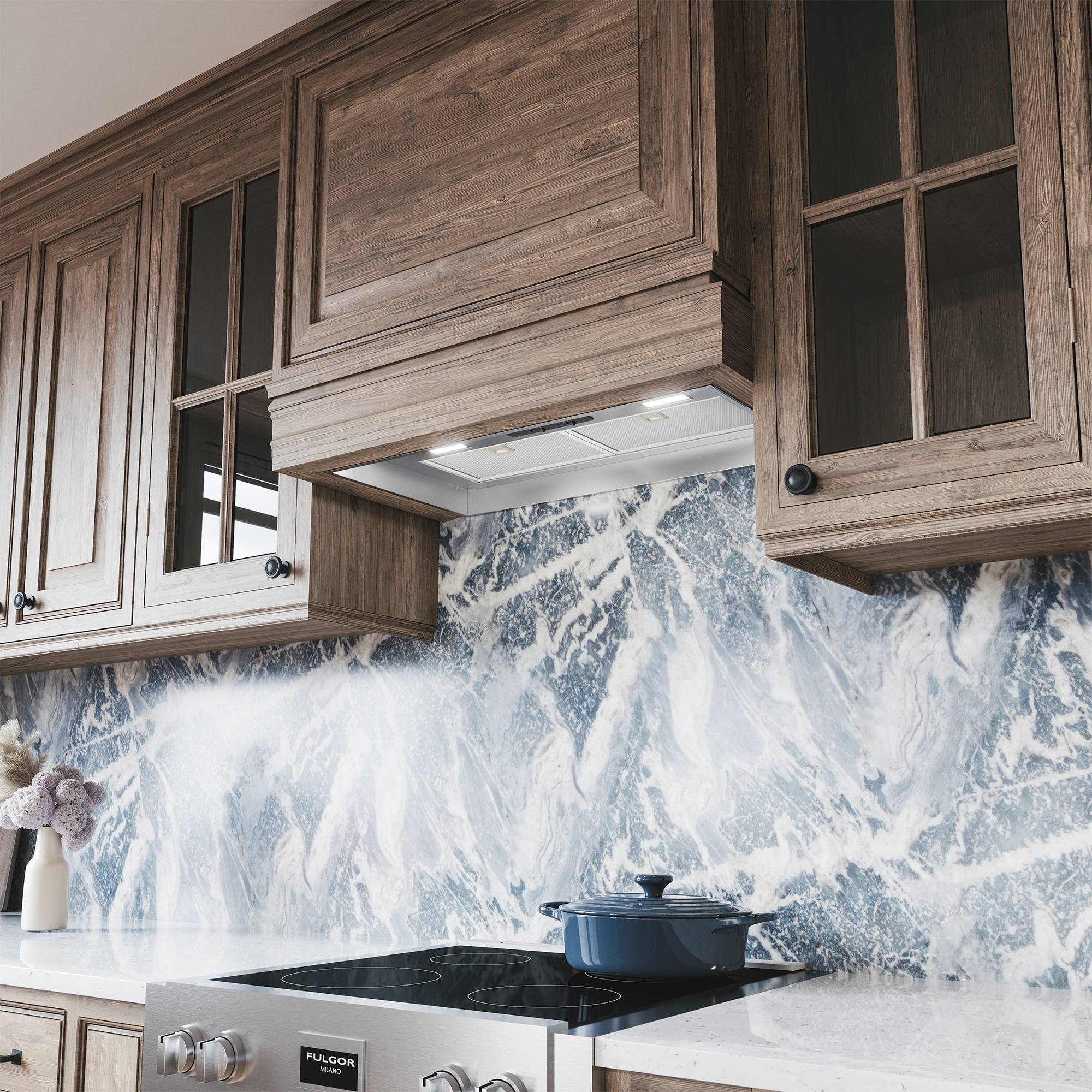 Zephyr Twister Series 28 in. Convertible Standard Style Range Hood with ...