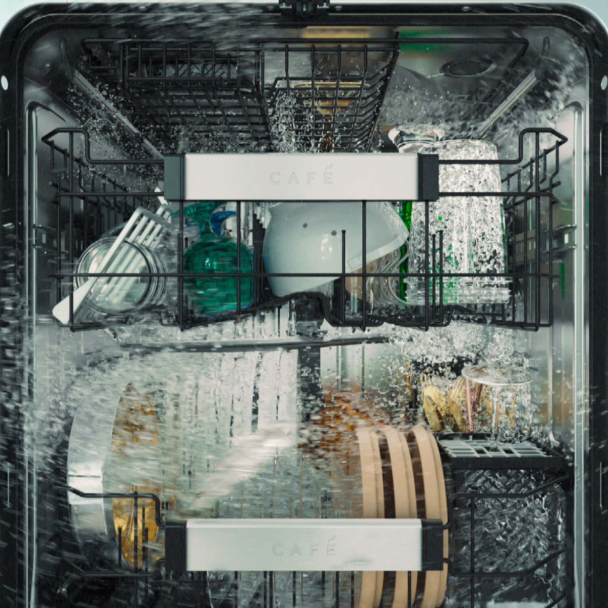 Cafe 24 in. Top Control Flush-Mount Smart Dishwasher with 44 dBa Sound ...