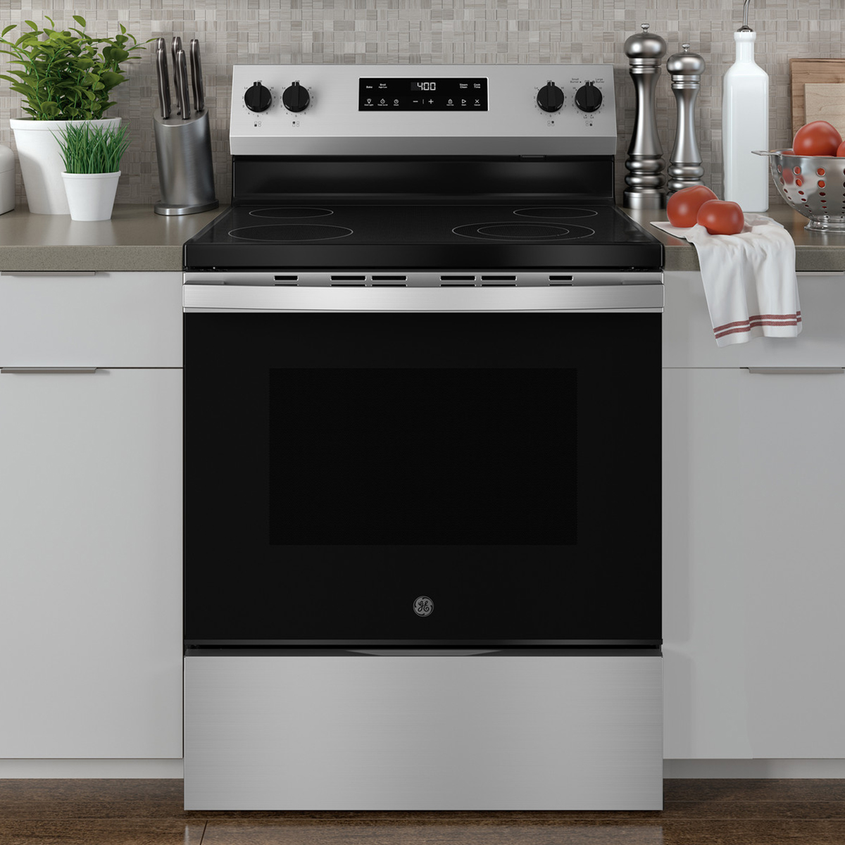 GE 400 Series 30 in. 5.3 cu. ft. Electric Range with Radiant Burners ...