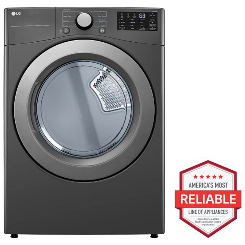 LG 27 in. 7.4 cu. ft. Stackable Electric Dryer with FlowSense Duct ...