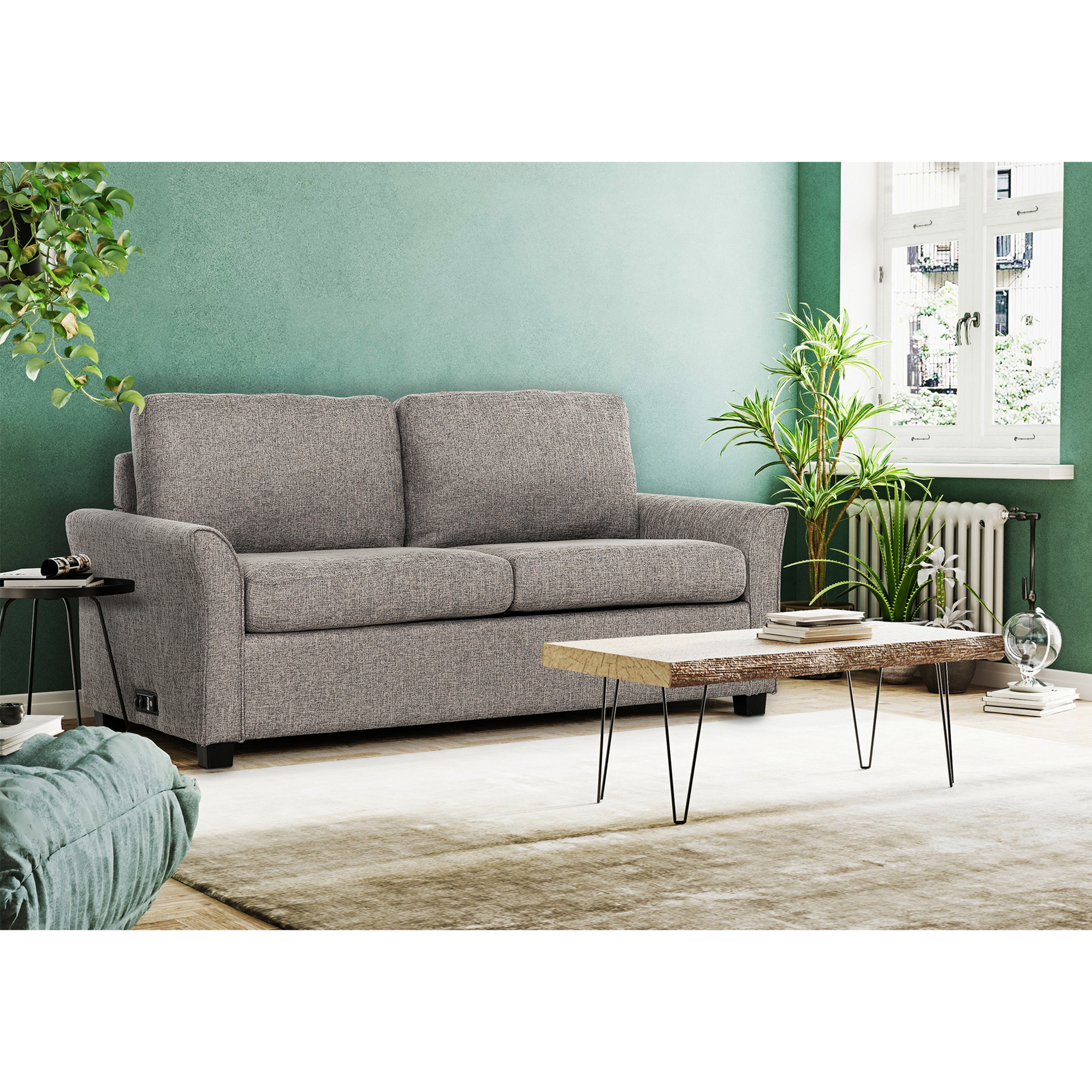Primo Drake Full Sofa Bed - Velvet Grey | P.C. Richard & Son