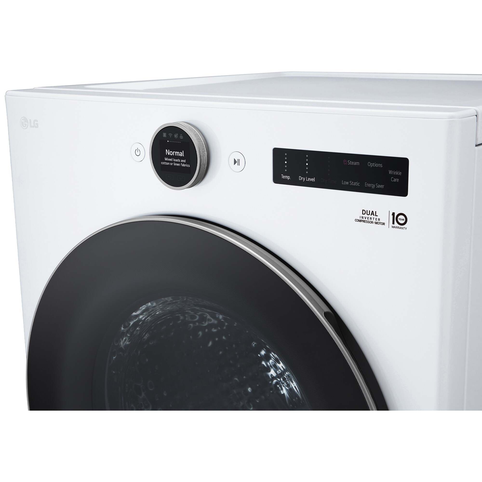 LG 27 in. 7.8 cu. ft. Smart Stackable Ventless Electric Dryer with Heat ...