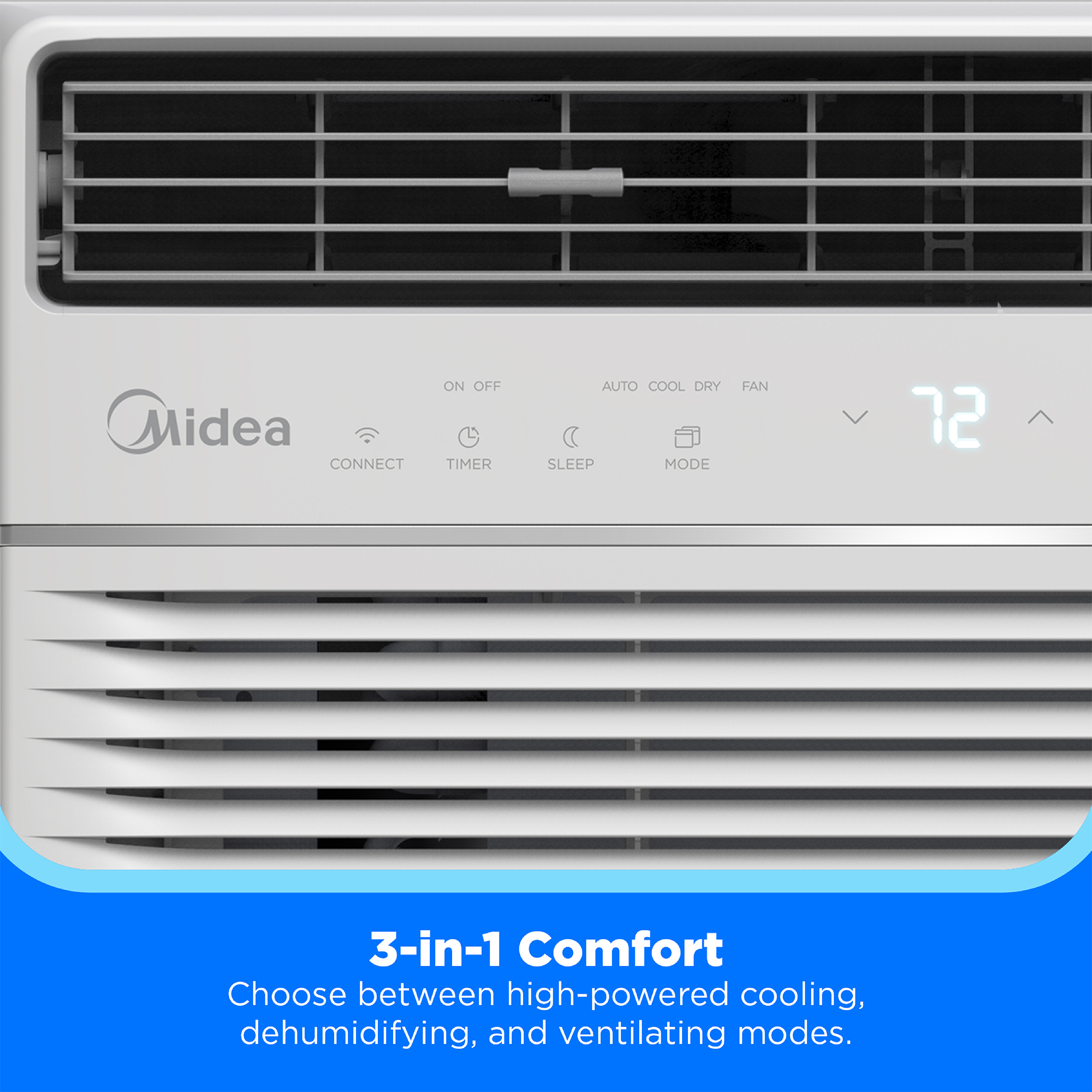 Midea 8,000 BTU 115V Smart Window Air Conditioner with 3 Fan Speeds ...