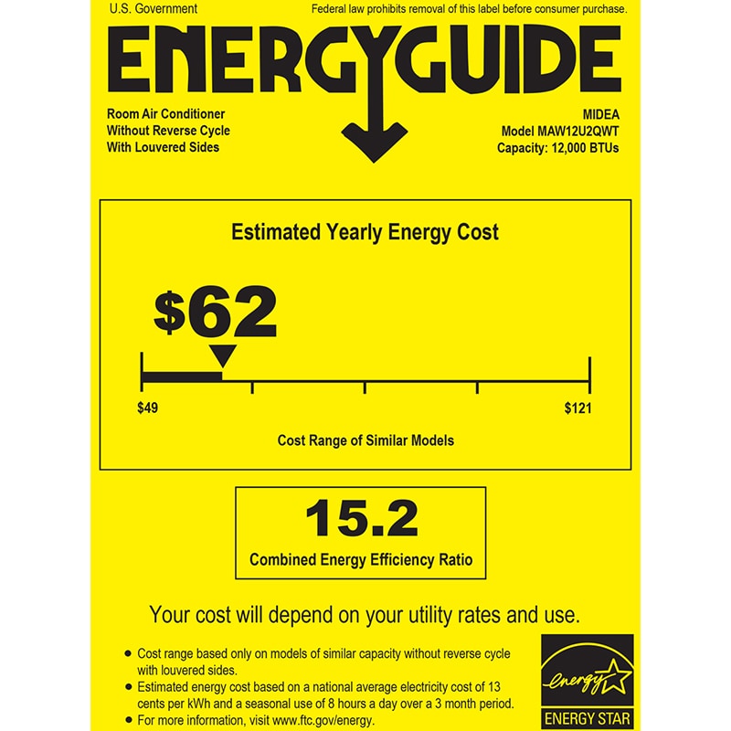 Midea QB Series 12,000 BTU 115V U-Shaped Smart Energy Star Window Air ...
