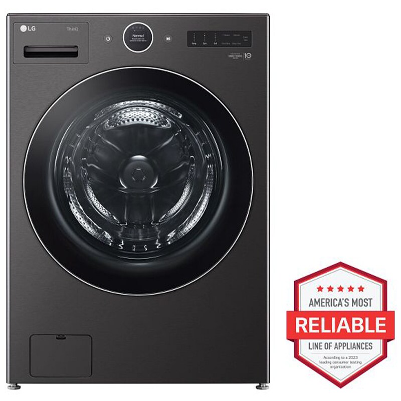 LG 27 in. 5.0 cu. ft. Front Loading Smart Washer with 25 Wash Programs ...
