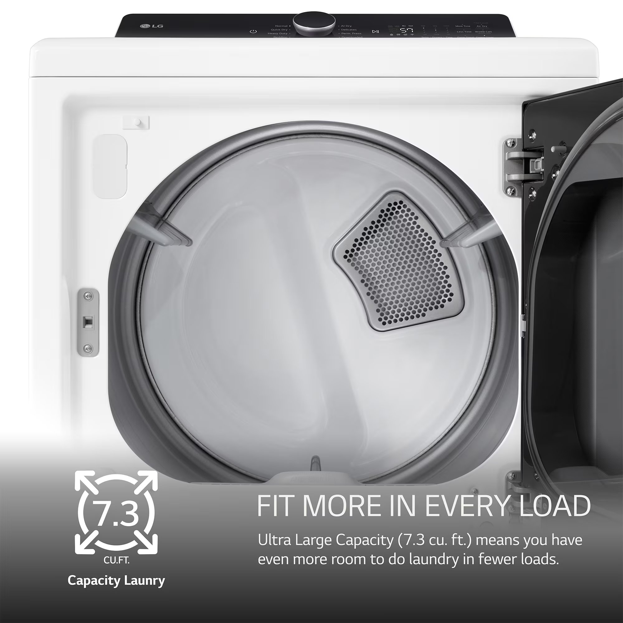 LG 27 in. 7.3 cu. ft. Smart Electric Dryer with EasyLoad Door & AI ...
