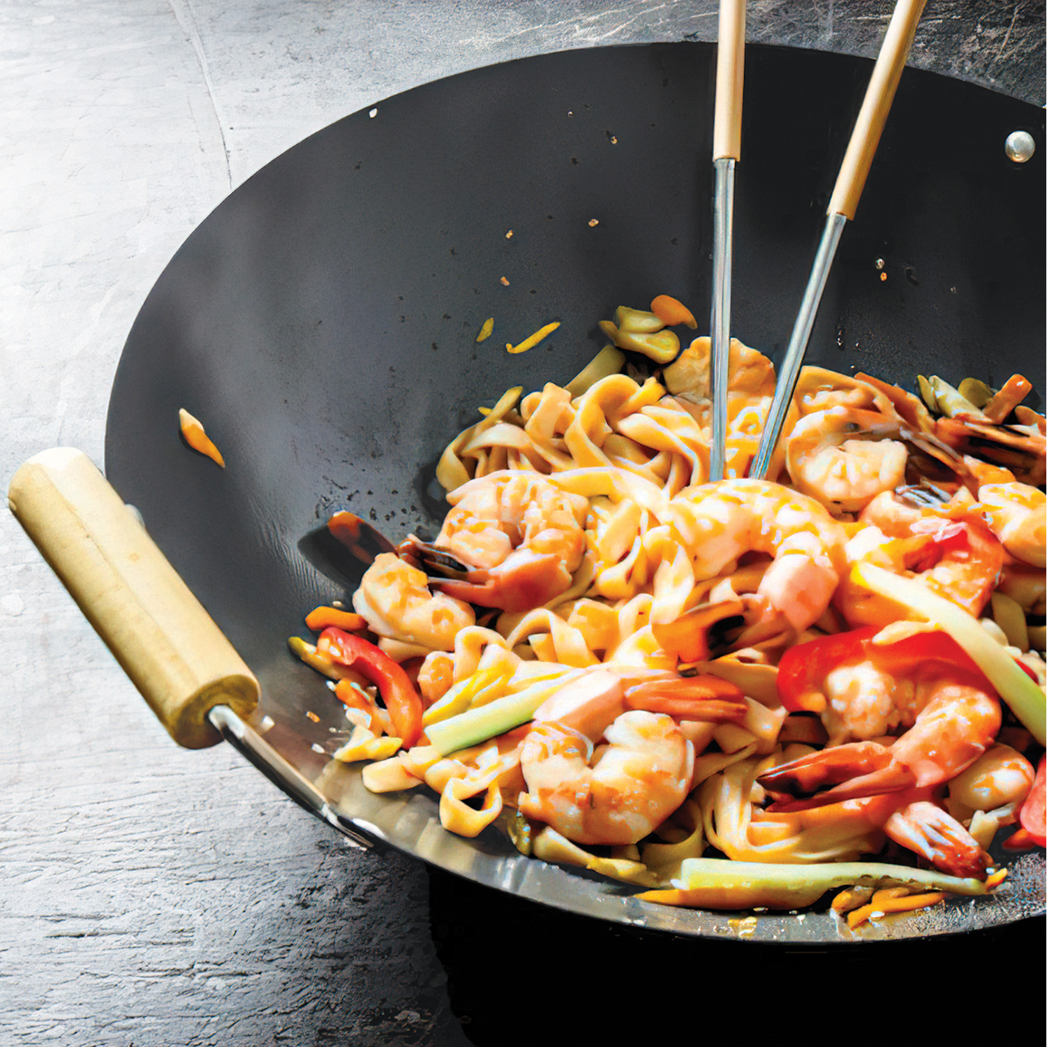 Eurostar Flat Bottom Carbon Steel Wok | P.C. Richard & Son