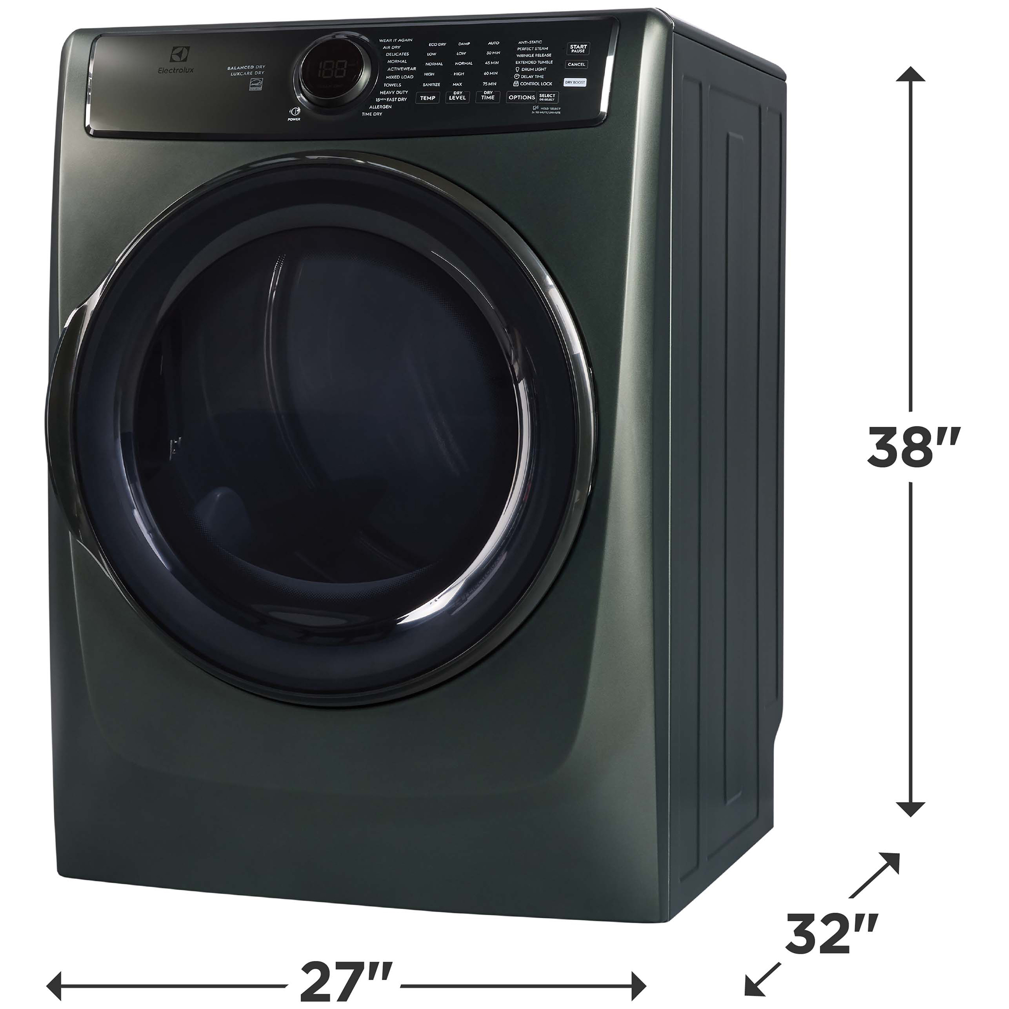 Electrolux 27 in. 8.0 cu. ft. Stackable Electric Dryer with LuxCare Dry ...