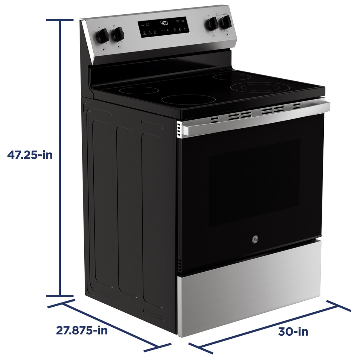 GE 400 Series 30 in. 5.3 cu. ft. Electric Range with Radiant Burners ...