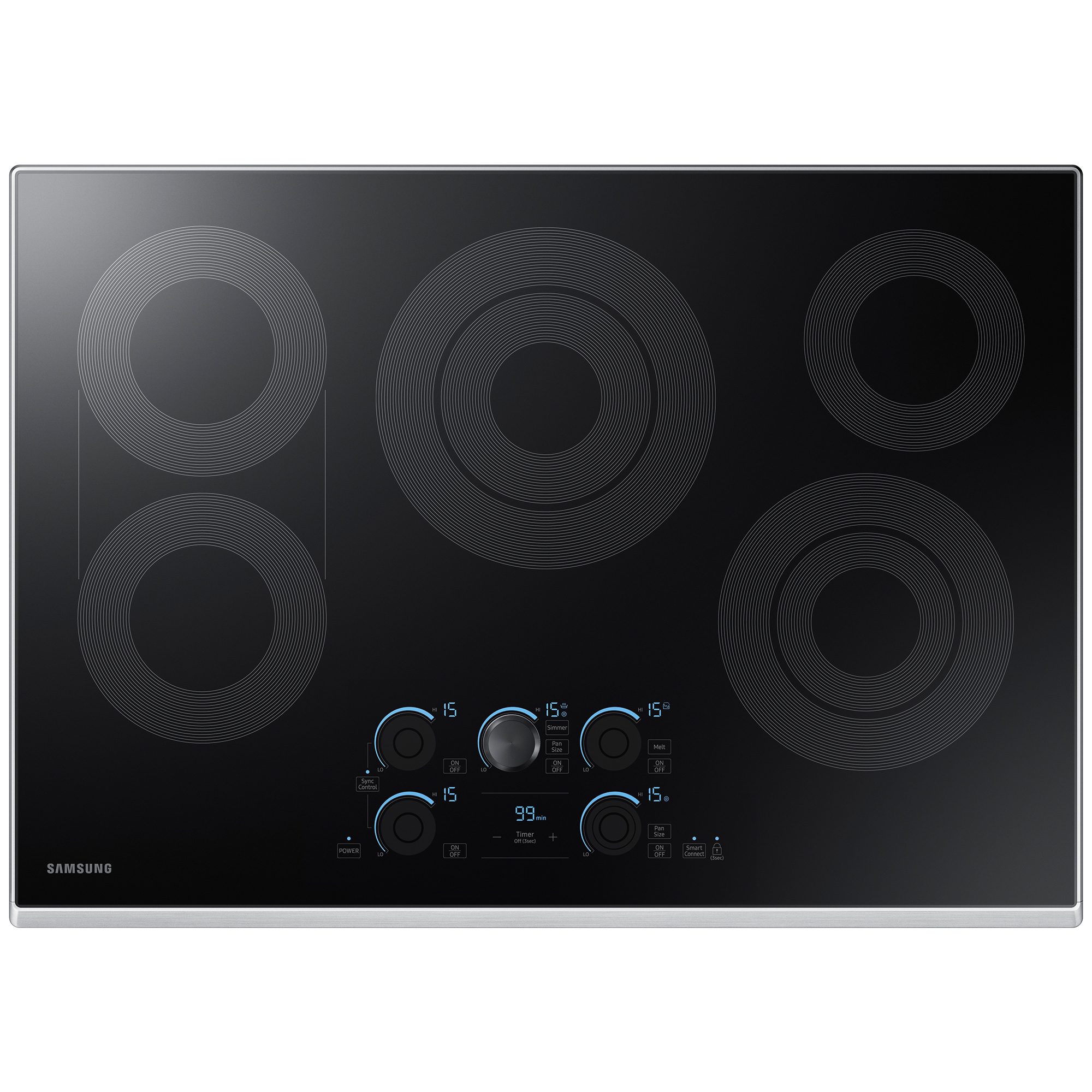 Samsung 30 in. 5-Burner Smart Electric Cooktop with Simmer Burner ...
