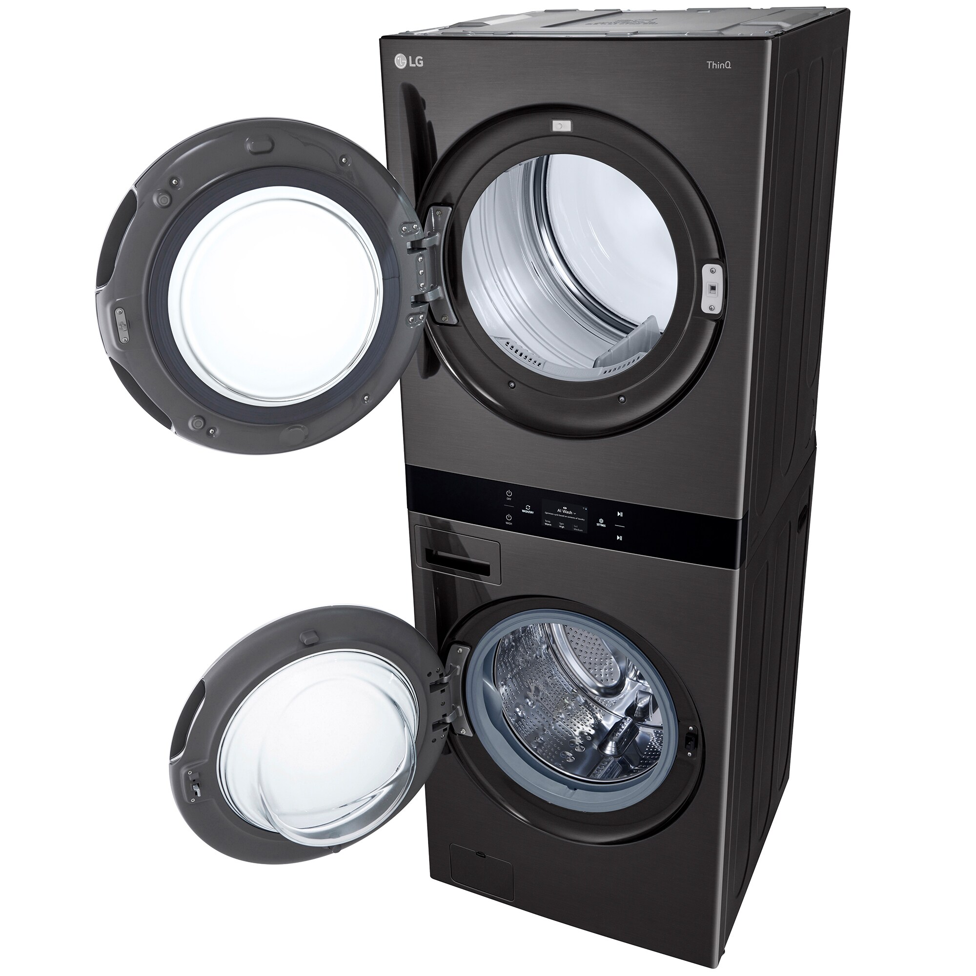 LG 27 in. 5.0 cu. ft. Smart Electric Front Load WashTower with AI ...