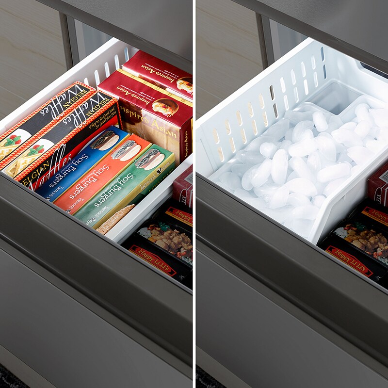 Haier 28 in. 14.5 cu. ft. Counter Depth 4-Door French Door Refrigerator ...