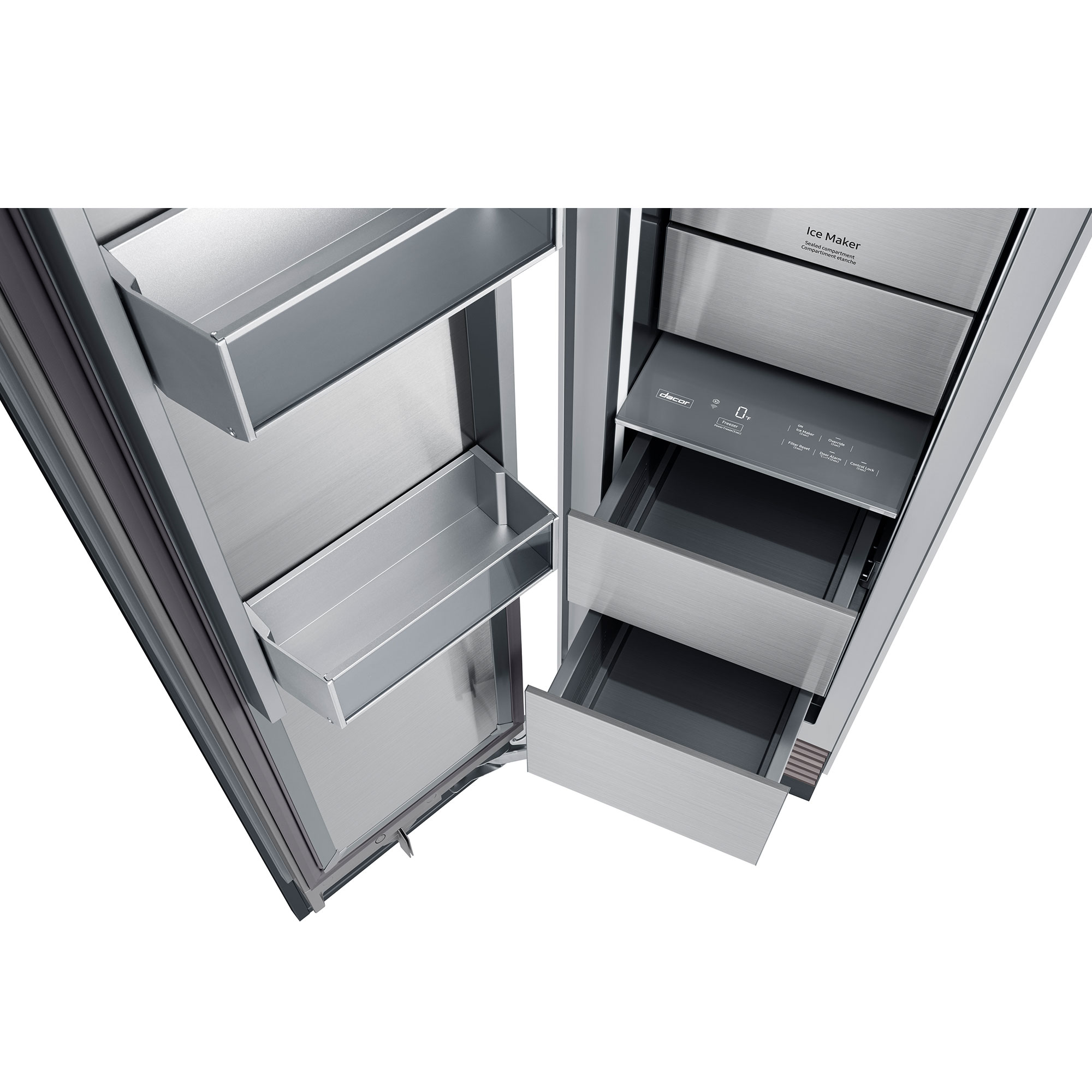 Dacor 18 in. 9.5 cu. ft. Built-in Smart Double-Drawers Upright Freezer ...