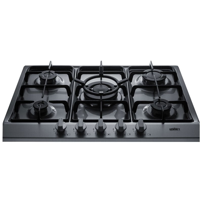 Summit 27 in. 5-Burner Natural Gas Cooktop - Stainless Steel | P.C ...