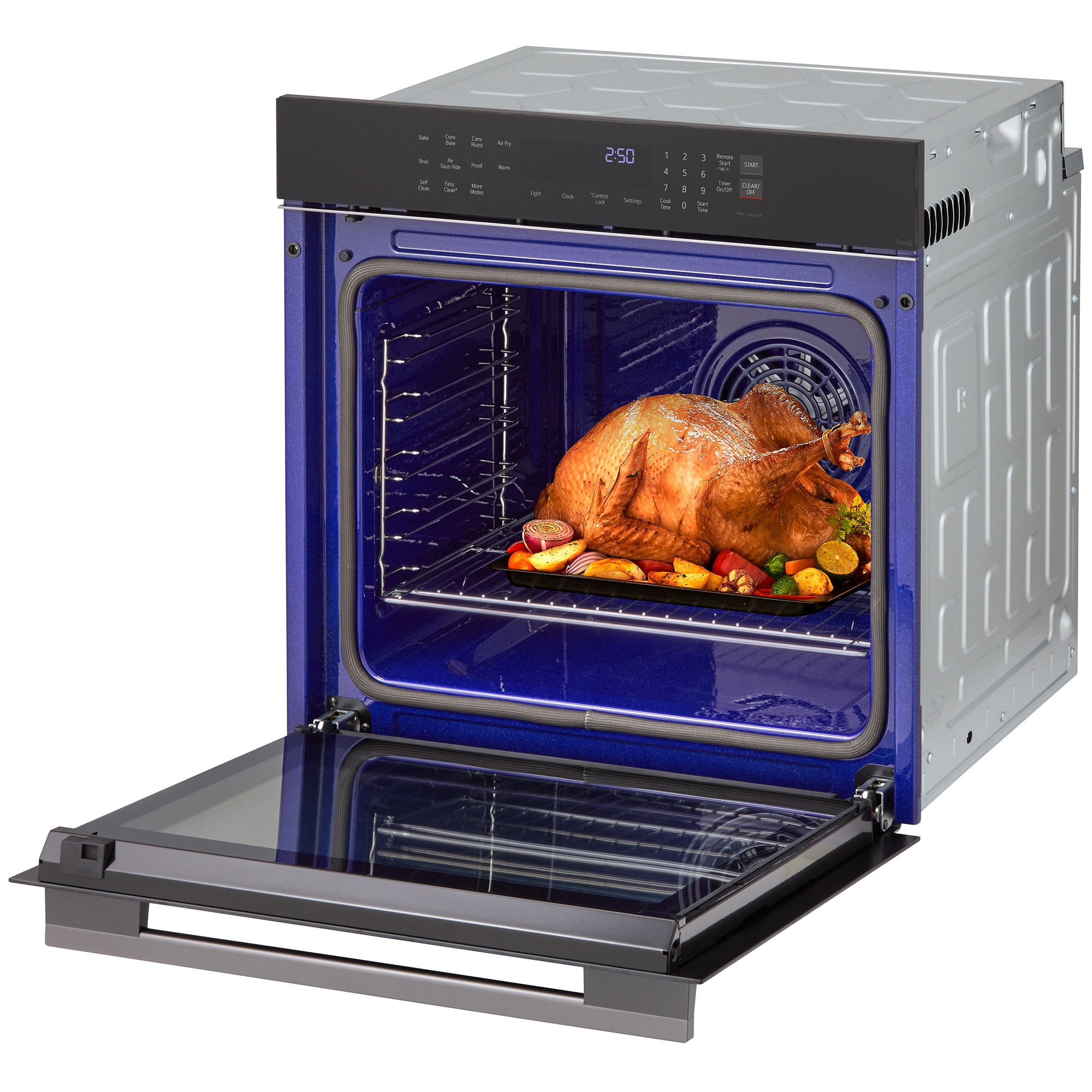 LG 24 in. 3 cu. ft. Smart Electric Single Wall Oven with True European ...